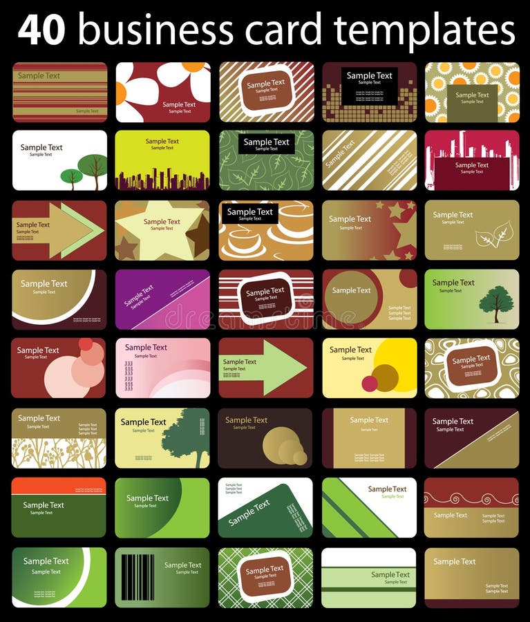 24 Colorful Business Cards stock vector. Illustration of banner - 20316891