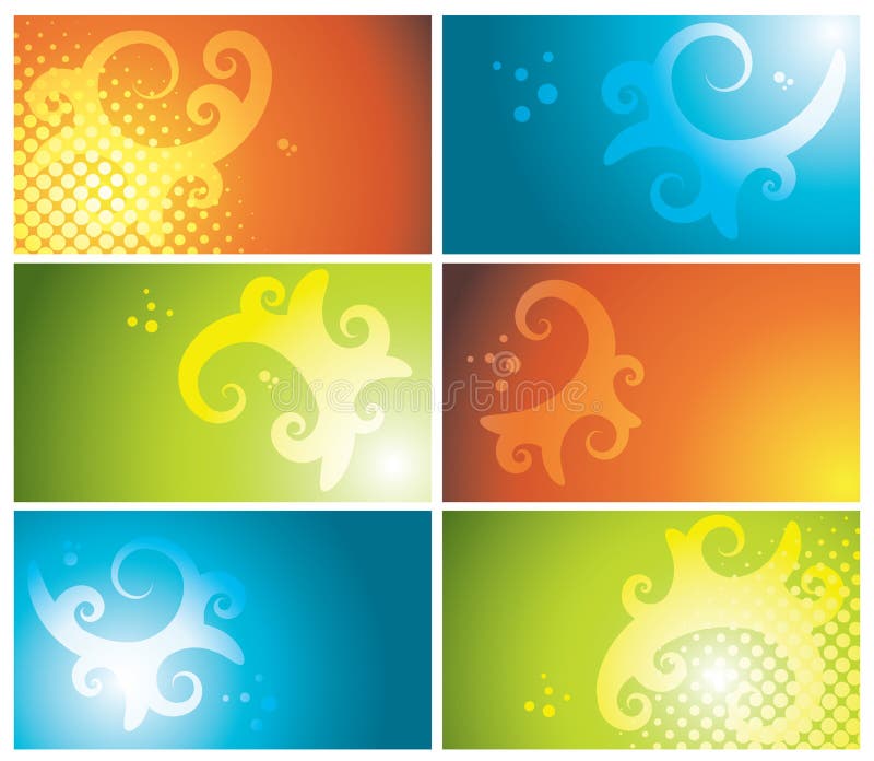 Colorful Business Cards Set Stock Vector - Illustration of curves ...