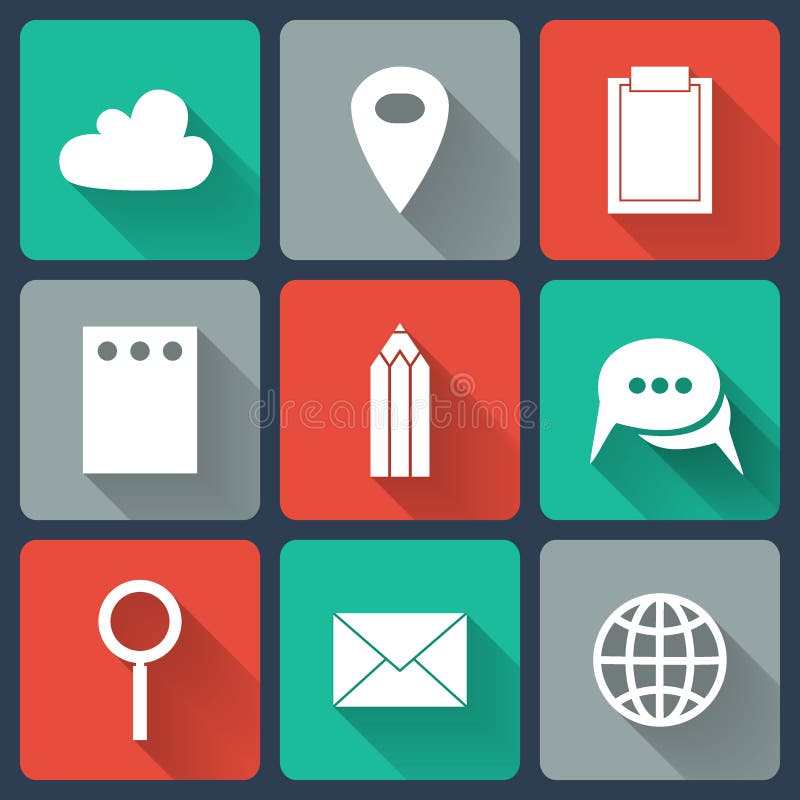 Colorful Business Flat Icons Stock Vector - Illustration of flat, money ...