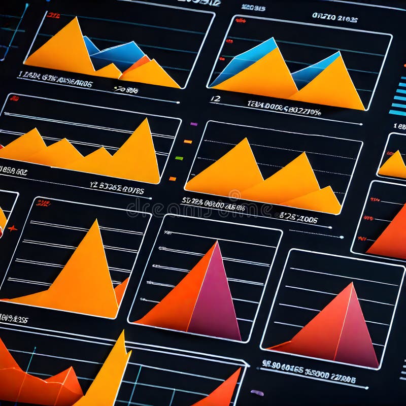 Colorful Business Graphics, Ai-generatet Stock Illustration ...