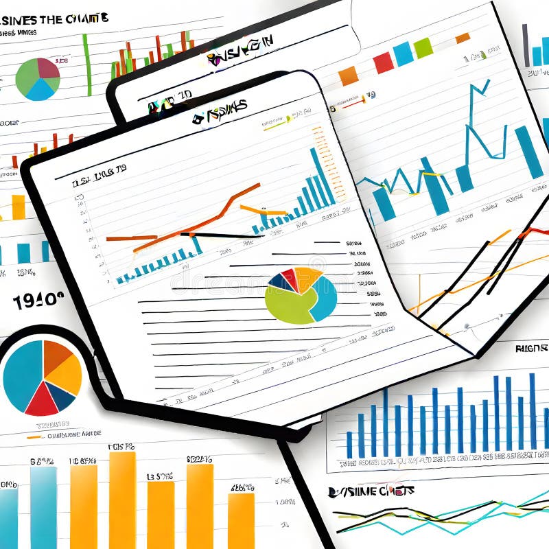 Colorful Business Graphics, Ai-generatet Stock Illustration ...