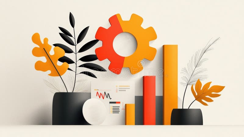 Colorful Business Graphics and Decorations Stock Illustration ...