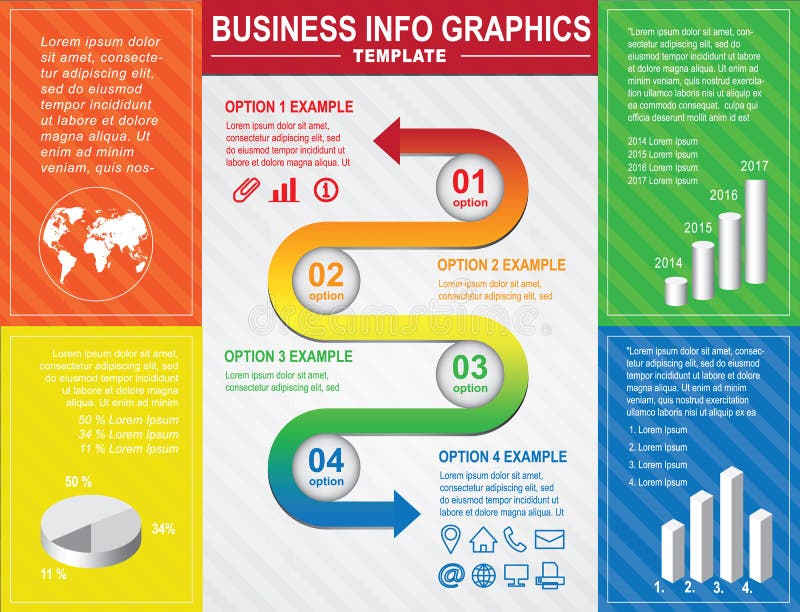 Colorful Business Poster Design Template. Stock Illustration ...