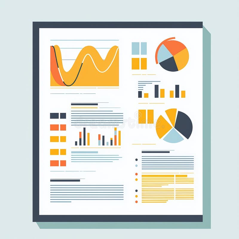 Colorful Business Report Infographic Stock Illustration - Illustration ...