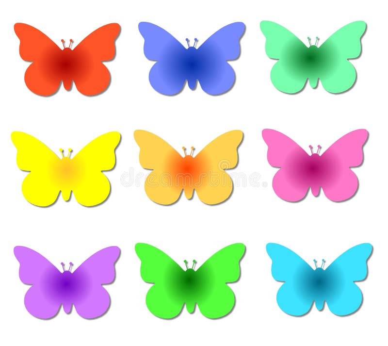 Colorful Butterflies stock illustration. Illustration of antenna - 8721743