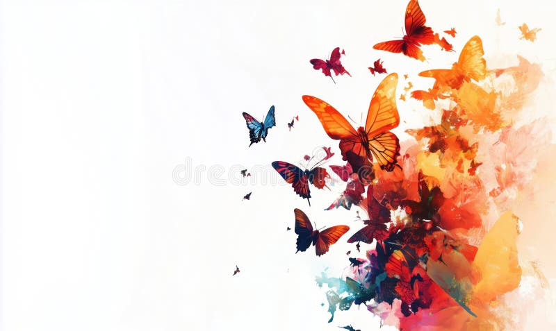 Colorful Butterflies Emerging Vibrant Abstract Background Stock Photos ...