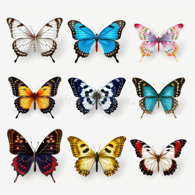 Hyper-realistic Birds-eye-view Butterfly Illustrations Stock ...