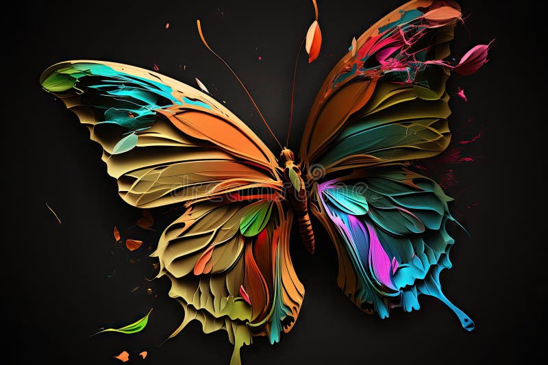 Colorful Butterfly Abstract Art Illustration Design Art. Stock ...