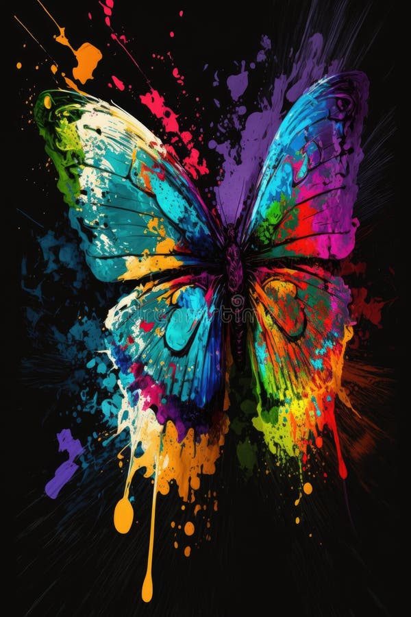 Colorful Butterfly Abstract Art Illustration Design Art. Stock ...