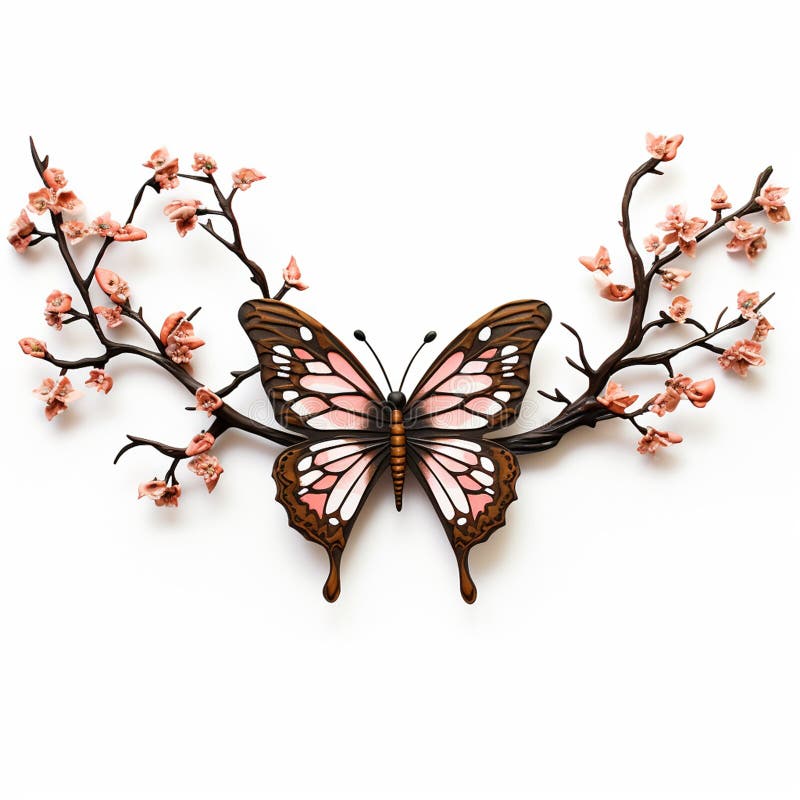 A Colorful Butterfly on Branches a Symbol of Hope and Transformation ...