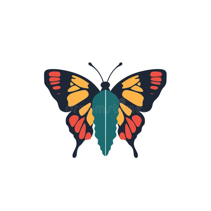 A Colorful Butterfly Emerging from Its Chrysalis. Flat Vector Stock ...