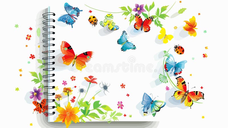 Colorful Butterfly Notepad Planner Template for Organization and Creativity Stock Illustration ...