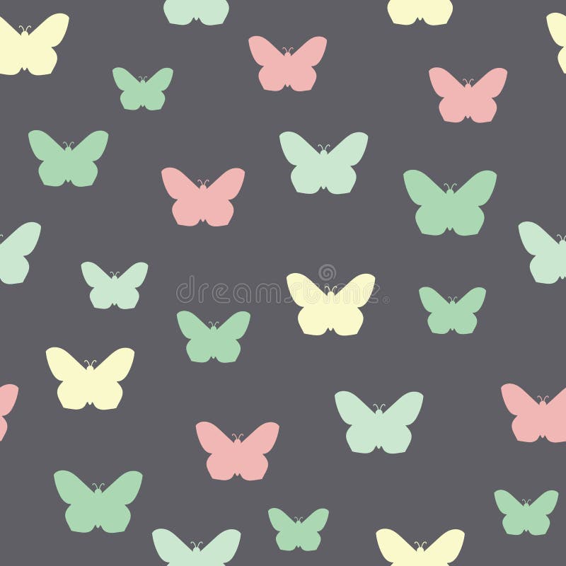 Colorful Butterfly Outline on Grey Background Pattern Stock Vector ...