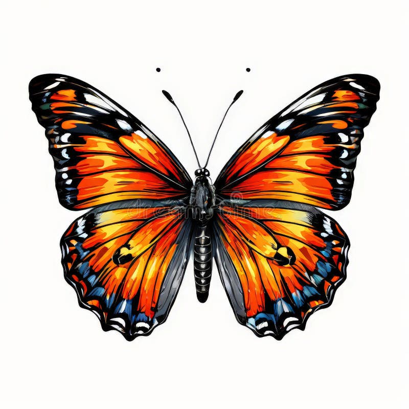 Colorful Butterfly Top View of Wings Stock Illustration - Illustration ...