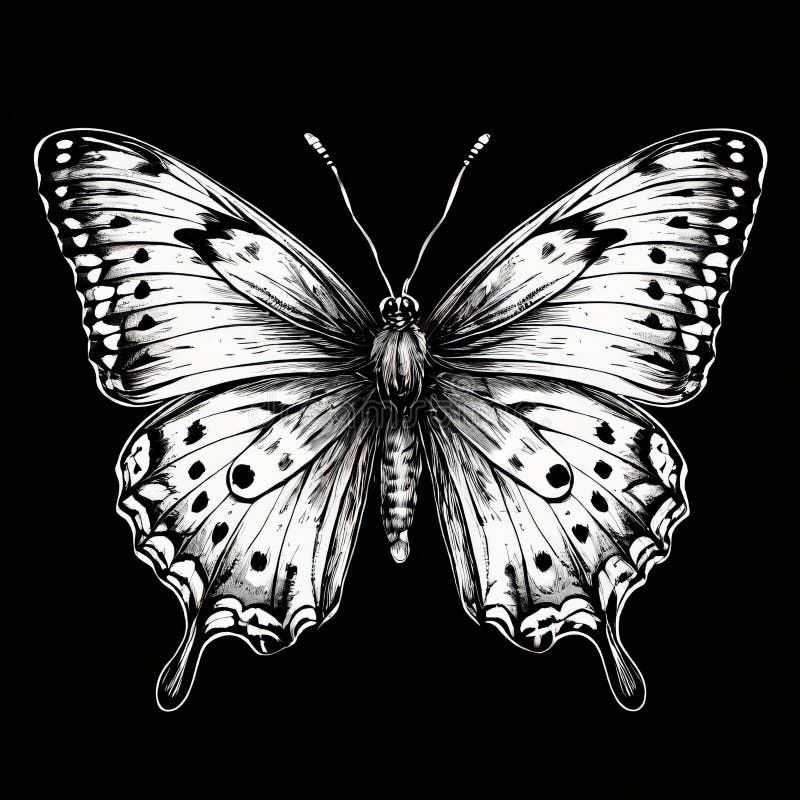 Colorful Butterfly Top View of Wings Stock Illustration - Illustration ...