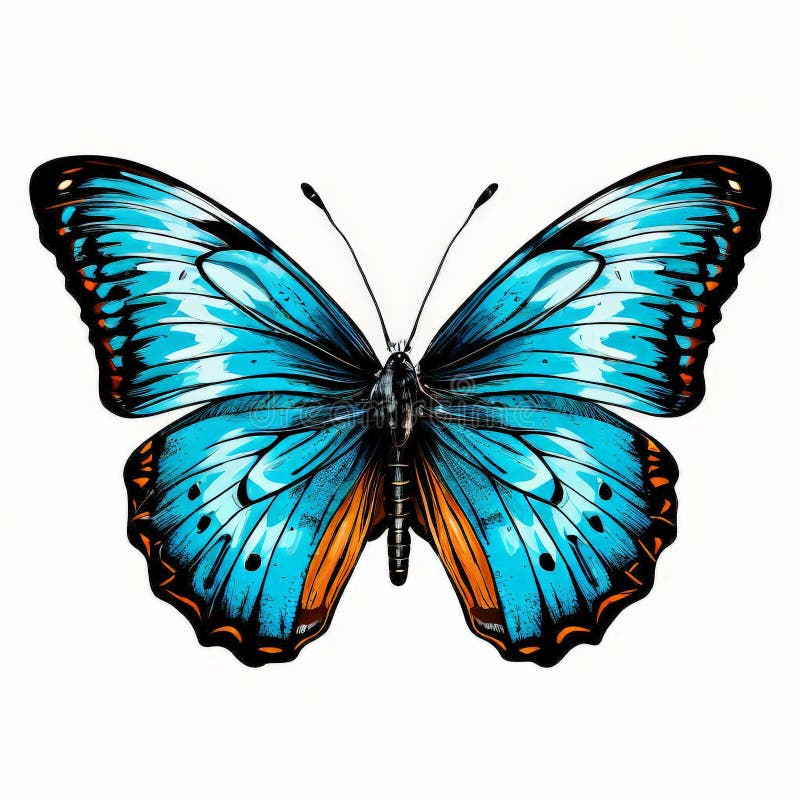 Colorful Butterfly Top View of Wings Stock Illustration - Illustration ...