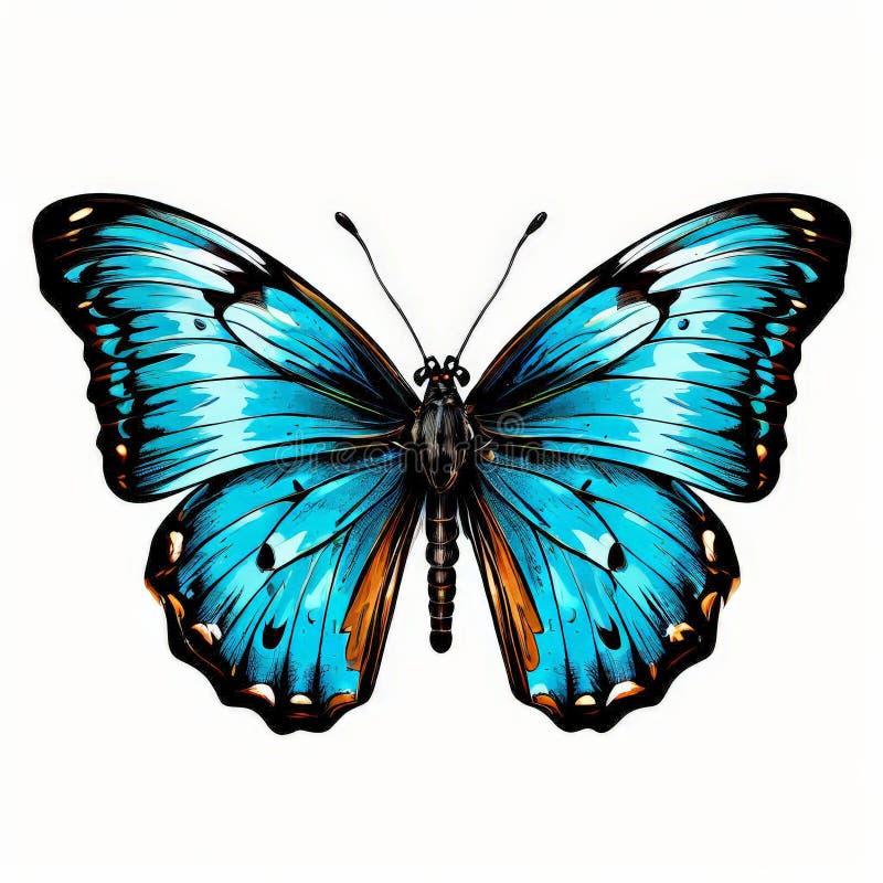 Colorful Butterfly Top View of Wings Stock Illustration - Illustration ...