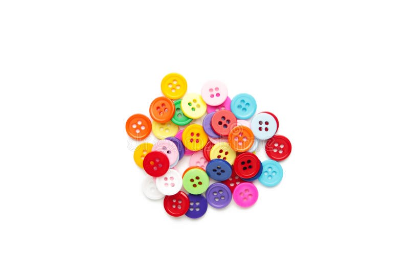 Colorful Button Assortment on a Blue Background Stock Photo - Image of ...