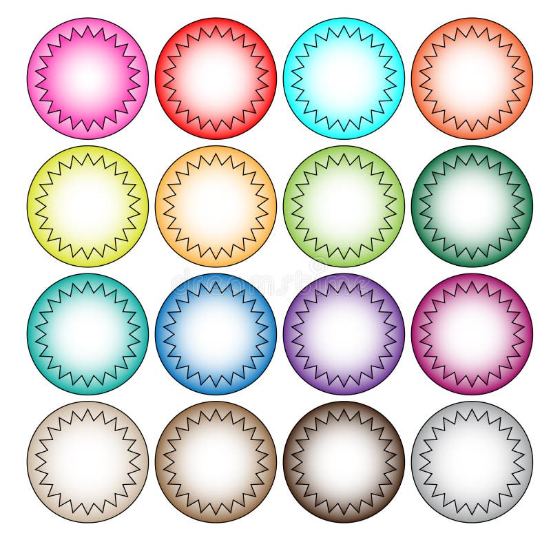 Colorful Button or Label Collection Stock Illustration - Illustration ...