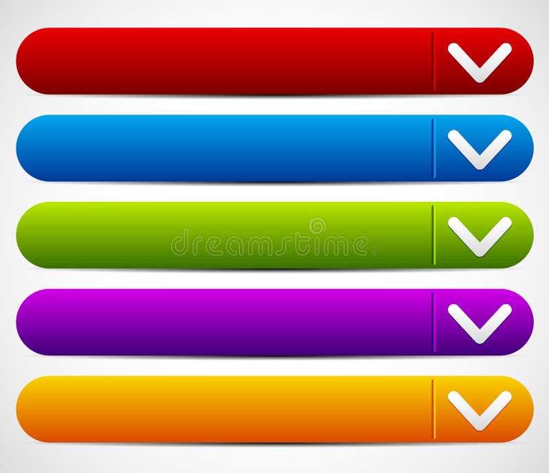Colorful Button Set with Arrows - Drop Down Buttons Stock Vector ... Colorful Button Set with Arrows - Drop Down Buttons Stock Vector ...