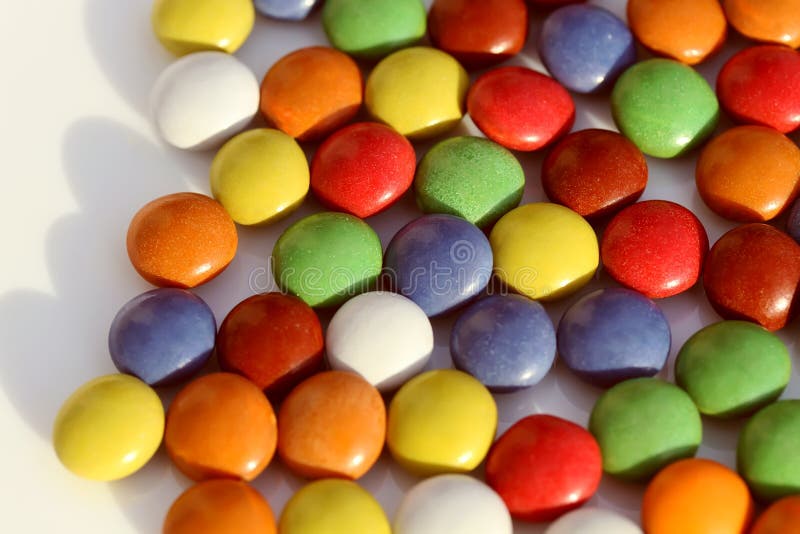 Colorful Button-shaped Candies Filled with Chocolate Chocolate Beans ...