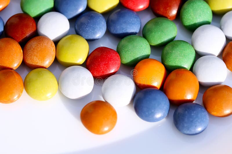Colorful Button-shaped Candies Filled with Chocolate Chocolate Beans ...