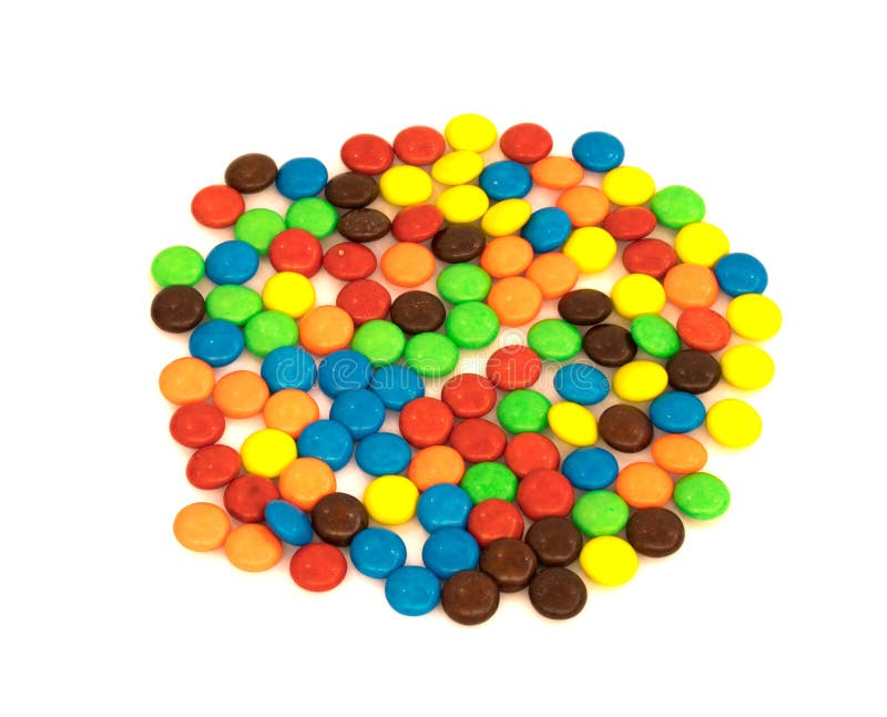 Button Shaped Colorful Candies. Stock Photo - Image of orange, isolated ...