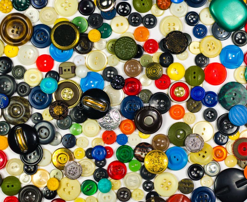 Collection of Vintage Buttons Stock Image - Image of colorful, abstract ...
