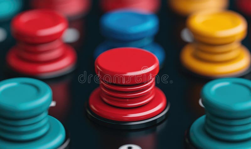 Colorful Buttons on a Control Panel Creating a Vibrant Abstract ...