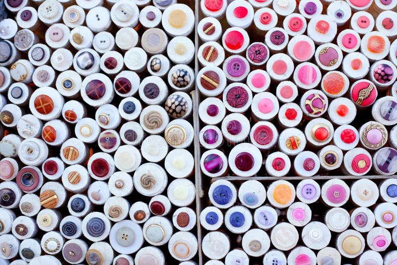 Colorful Buttons Display Round Boxes Pattern Stock Photo - Image of ...