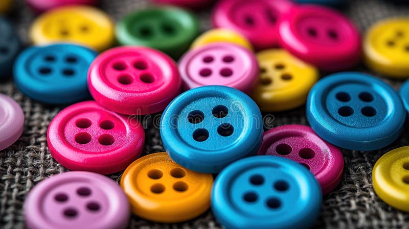 Colorful buttons on fabric stock illustration. Illustration of ...