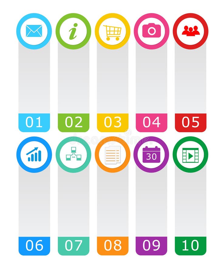 Colorful Buttons for Web Page Menu Stock Illustration - Illustration of ...