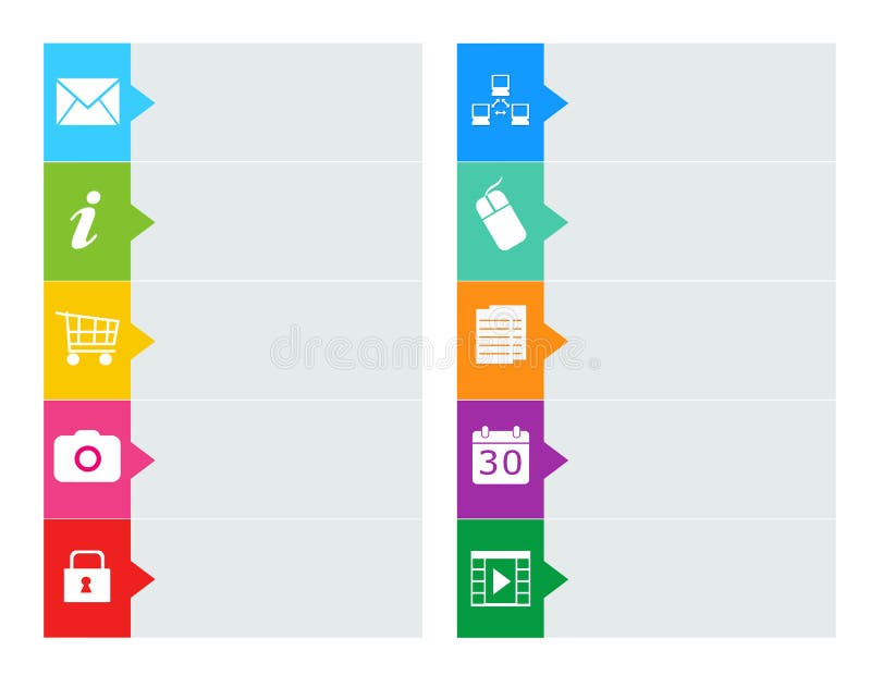 Colorful Buttons for Web Page Menu Stock Illustration - Illustration of ...