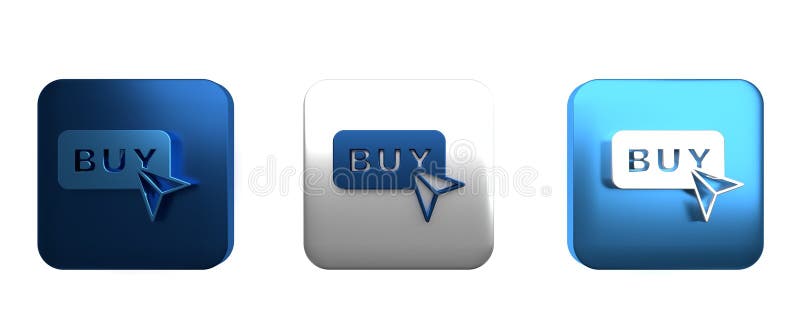 Colorful Buy Button Icon Isolated on White Background. Square Button ...
