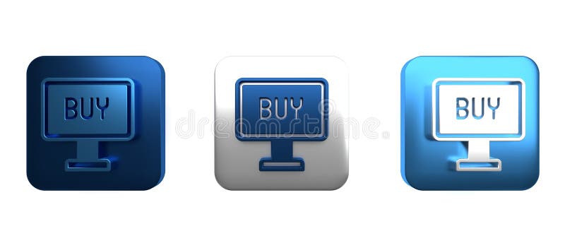 Colorful Buy Button Icon Isolated on White Background. Square Button ...