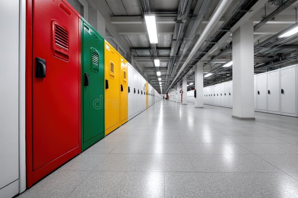 Data Center Patch Field Showcasing Organized Colored Cabinets in a ...