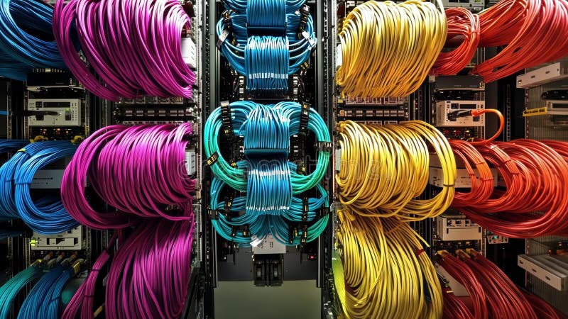 Colorful Cable Management in Server Rack Creating Modern Data Center ... Colorful Cable Management in Server Rack Creating Modern Data Center ...