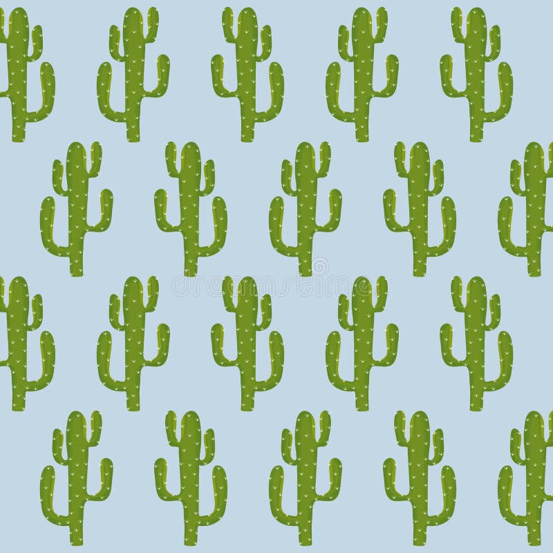 Colorful Cactus Seamless Pattern Stock Vector - Illustration of ...