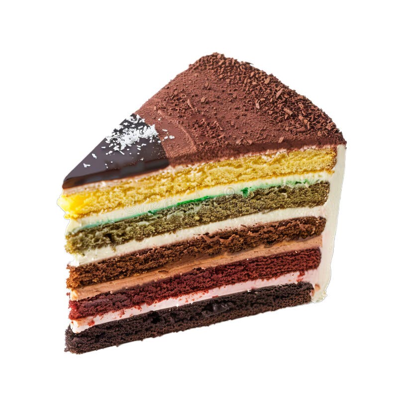 This Colorful Cake with Multiple Layers is Decorated with Chocolate and ...