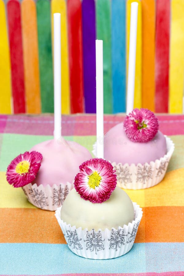 Colorful Cake Pops, Birthday Party Stock Photo - Image of american ...