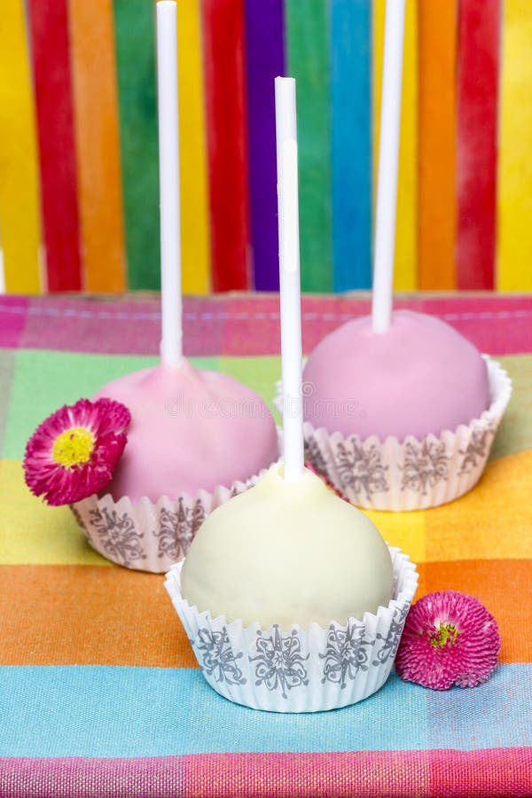 Colorful Cake Pops, Birthday Party Stock Image - Image of napkin ...