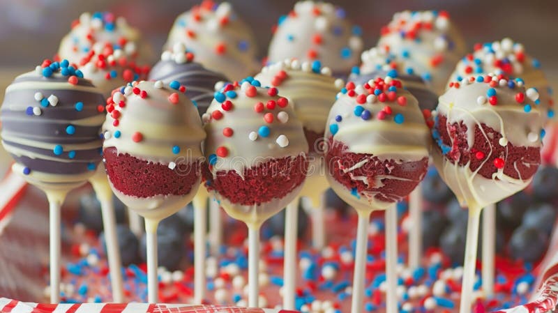 Colorful Cake Pops with Festive Sprinkles on Display Stock Image ...