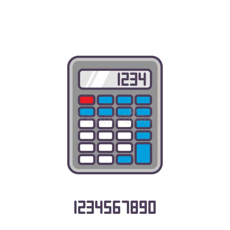 Colorful Calculator Icon. Vector Illustration in Flat Style. Stock ...