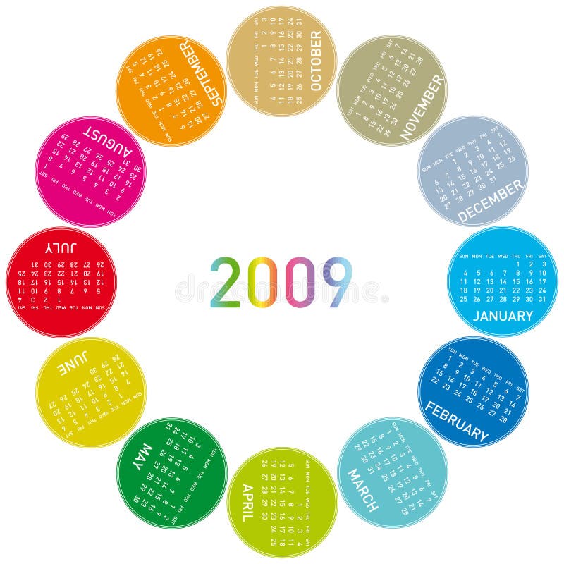 Calendar 2009 stock vector. Illustration of color, colors - 5466974