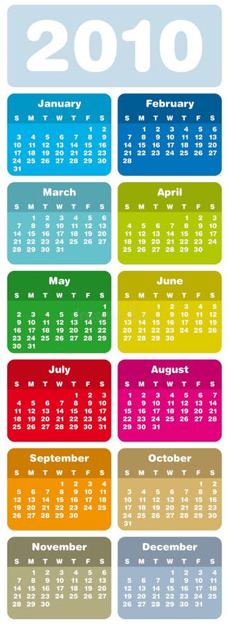 Colorful Calendar for 2010. Stock Vector - Illustration of season ...