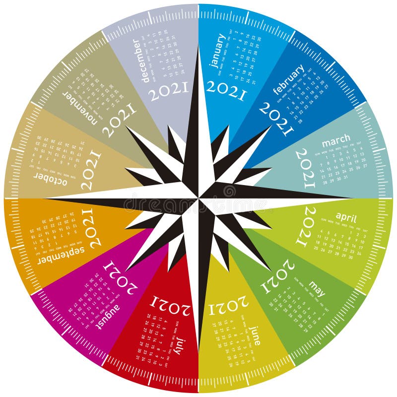 Colorful Circular Calendar 2011 Stock Vector - Illustration of monthly ...
