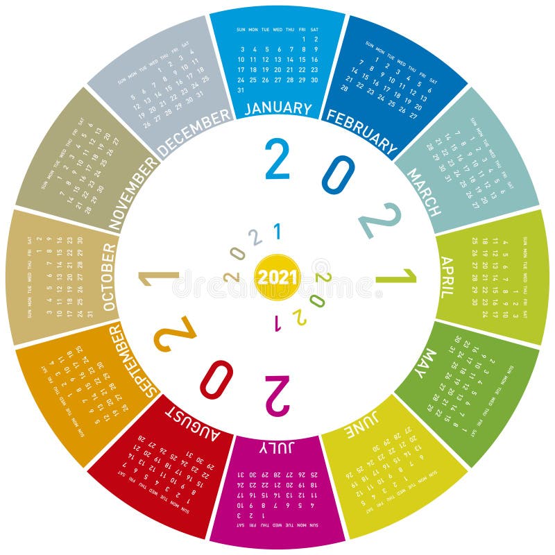 Colorful Circular Calendar 2011 Stock Vector - Illustration of monthly ...