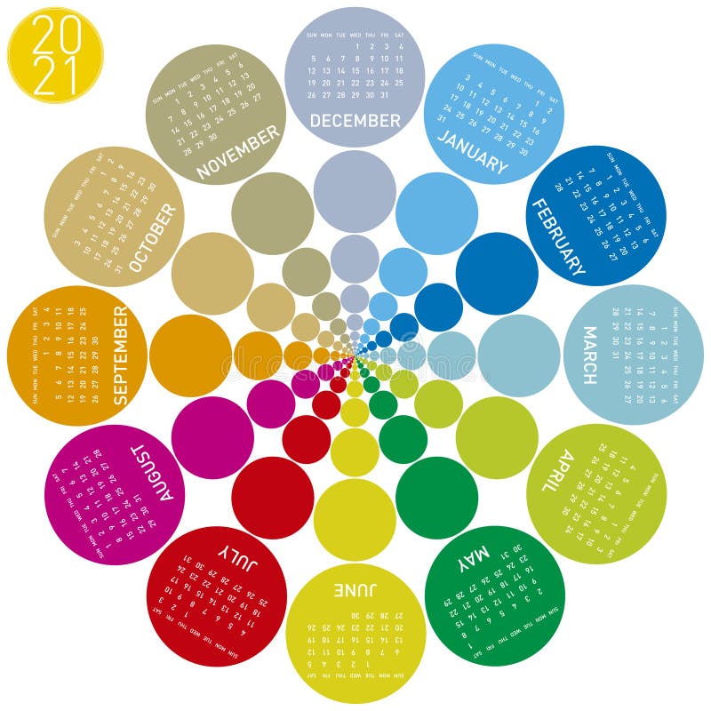 Colorful Circular Calendar 2011 Stock Vector - Illustration of monthly ...