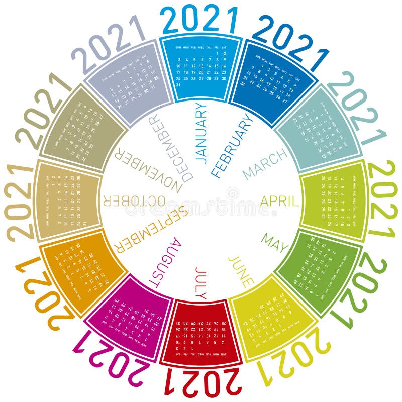 Colorful Circular Calendar 2011 Stock Vector - Illustration of monthly ...