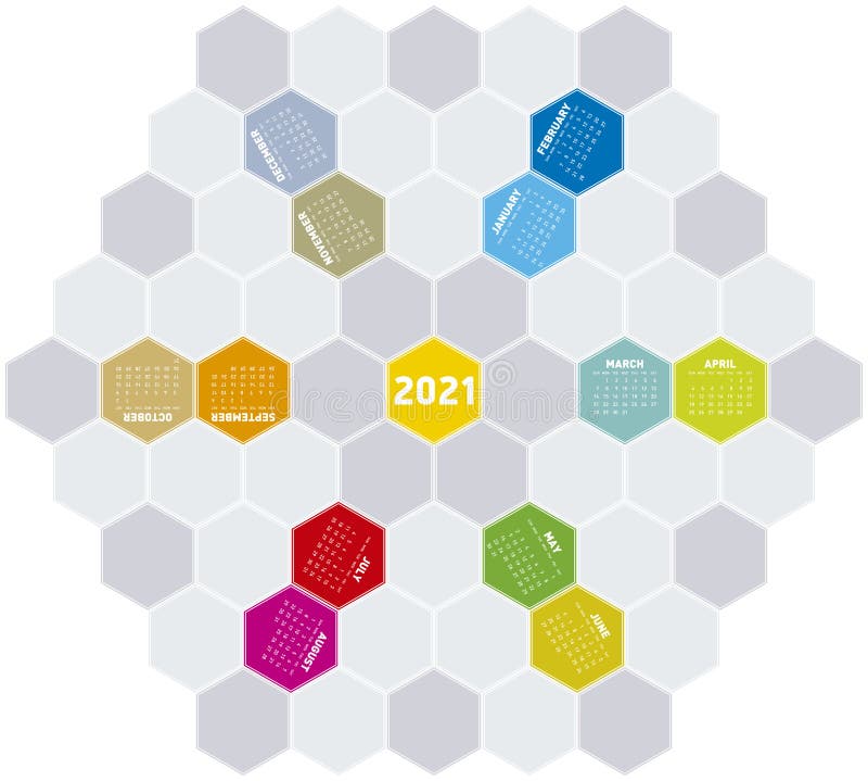 Hexagons Calendar Stock Illustrations – 64 Hexagons Calendar Stock ...